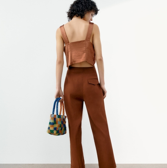 Zara | Tops | Zara Satin Crop Top | Poshmark